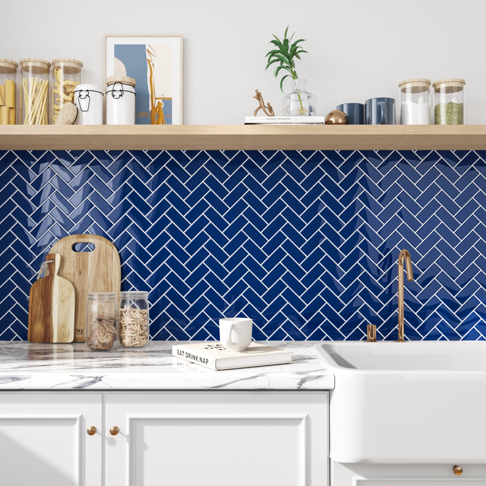 VEELIKE Royal Blue Kitchen Backsplash Tiles – Veelike