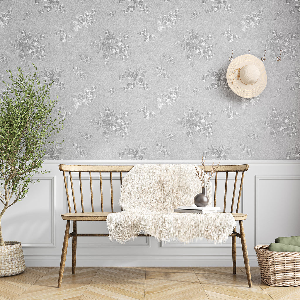 VEELIKE Textured Silver Grey Wallpaper – Veelike