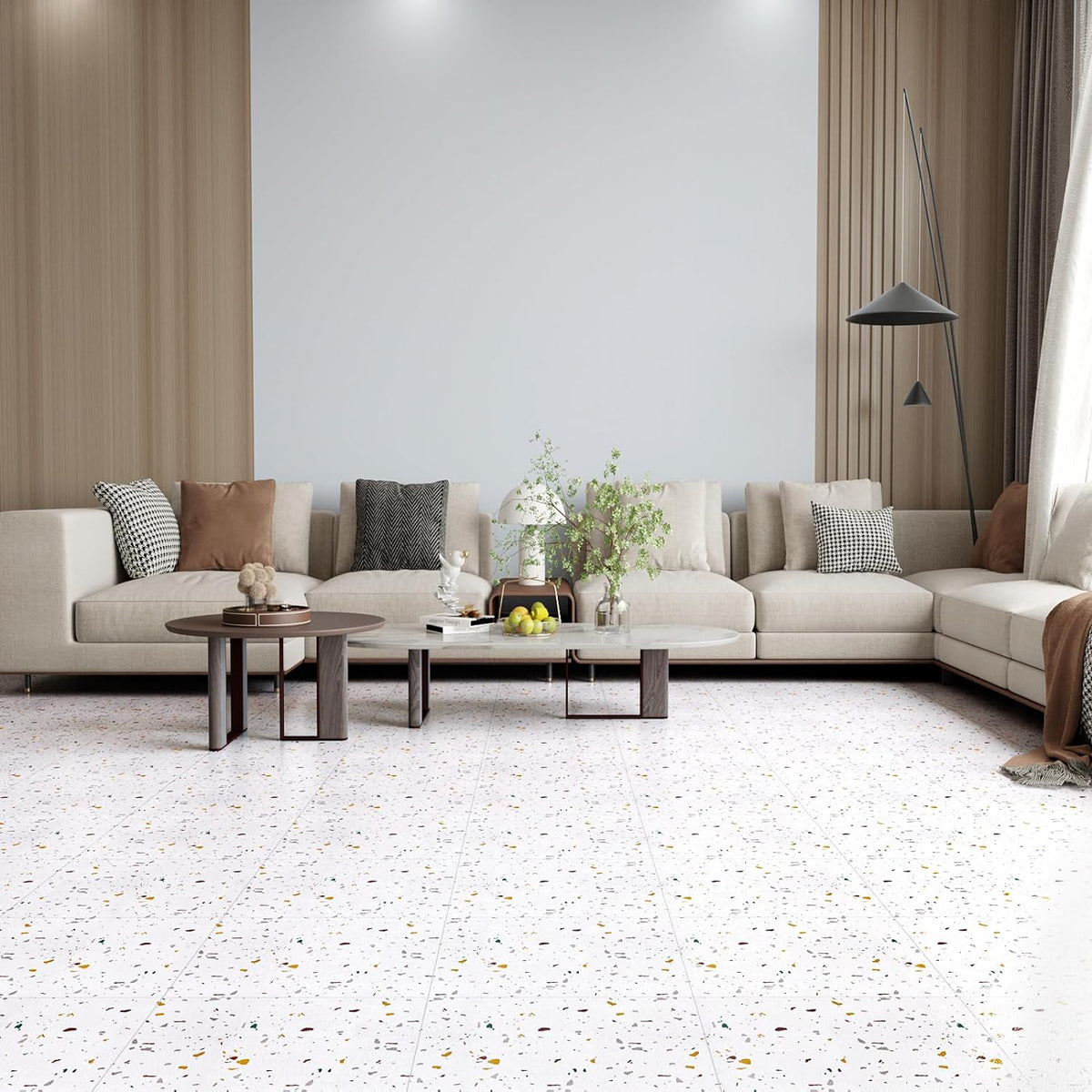 VEELIKE Terrazzo Look Vinyl Floor Tiles 12''×12'' – Veelike