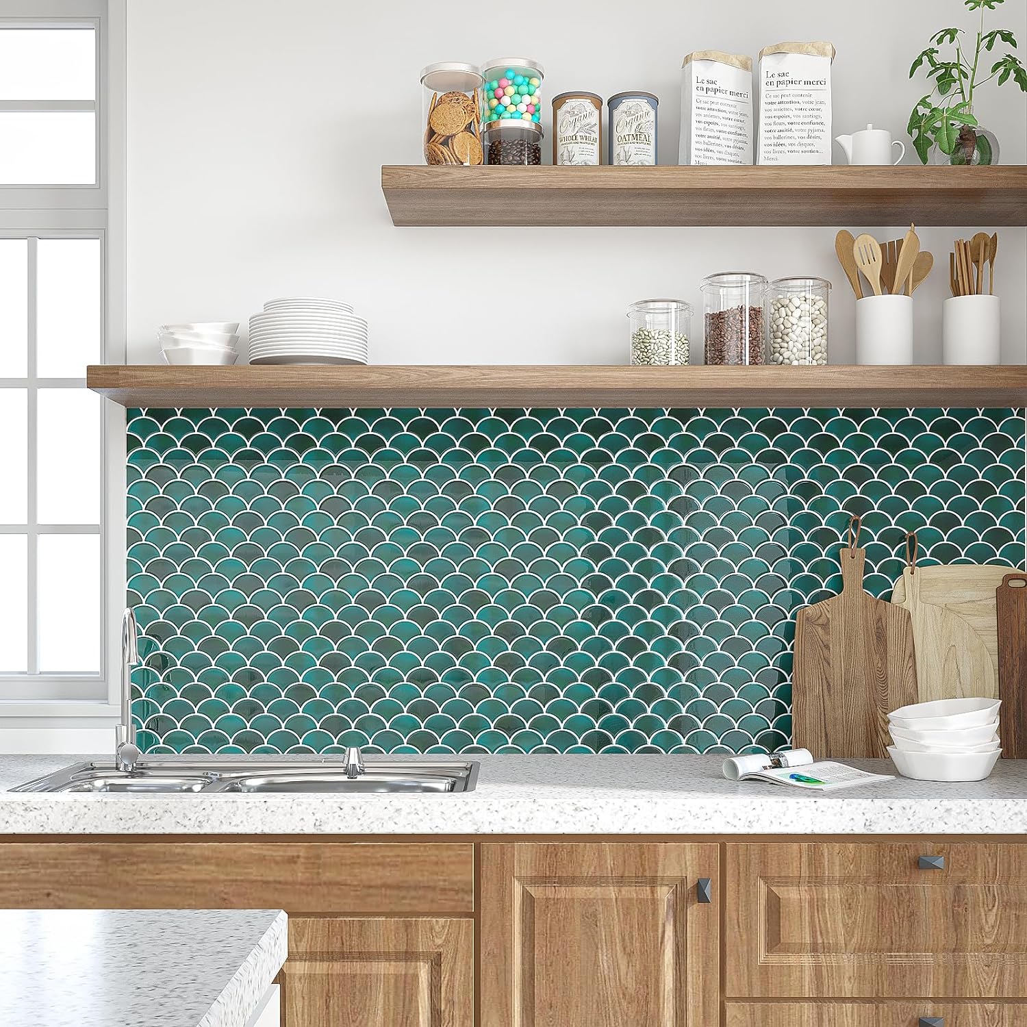 VEELIKE Green Marble Fish Scale Backsplash Tile – Veelike