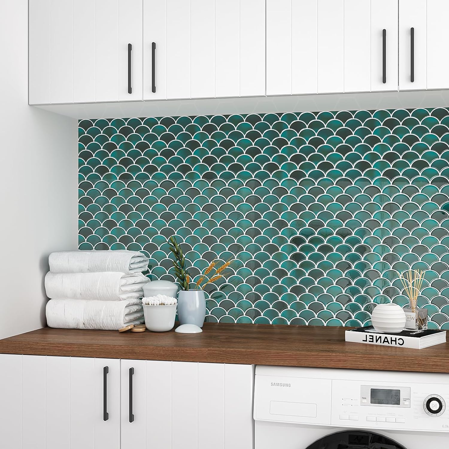 VEELIKE Green Marble Fish Scale Backsplash Tile – Veelike