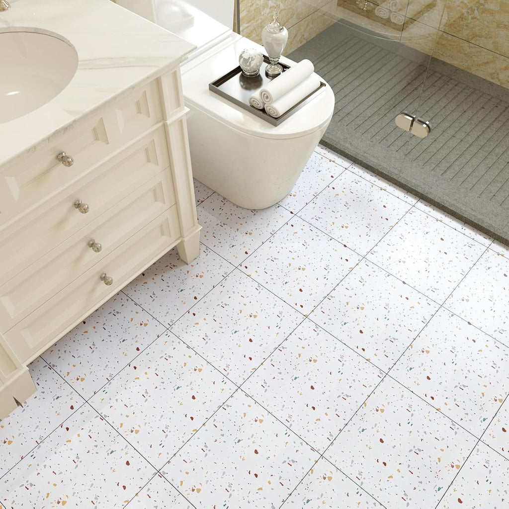 VEELIKE Terrazzo Look Vinyl Floor Tiles 12''×12'' – Veelike