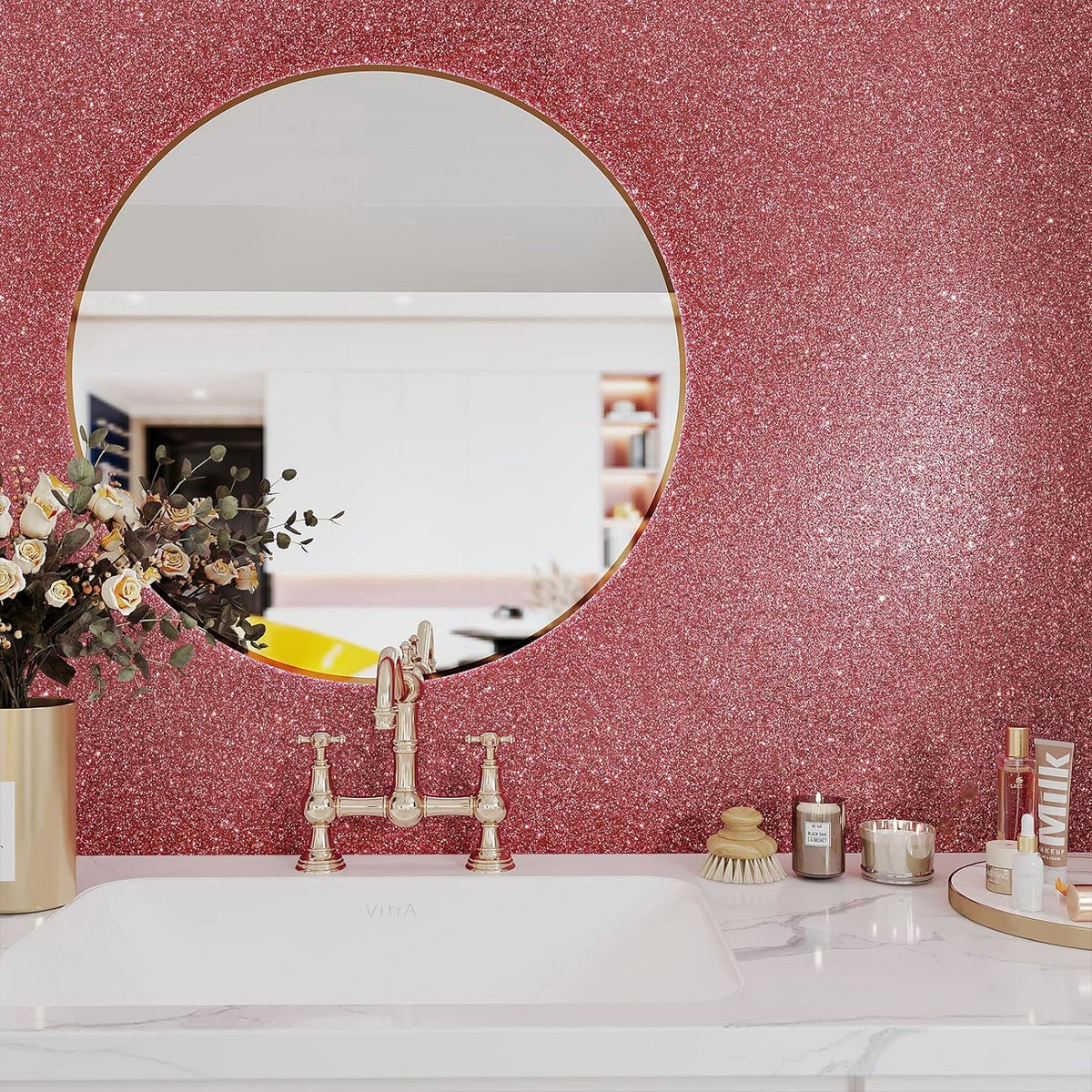 VEELIKE Rose Gold Glitter Contact Paper – Veelike