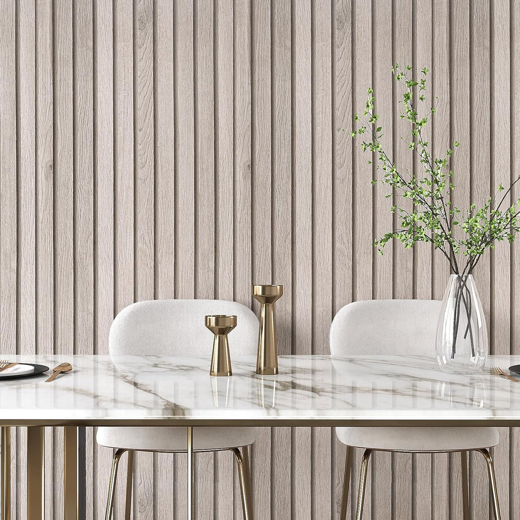 VEELIKE Grey Wood Slats Wallpaper – Veelike