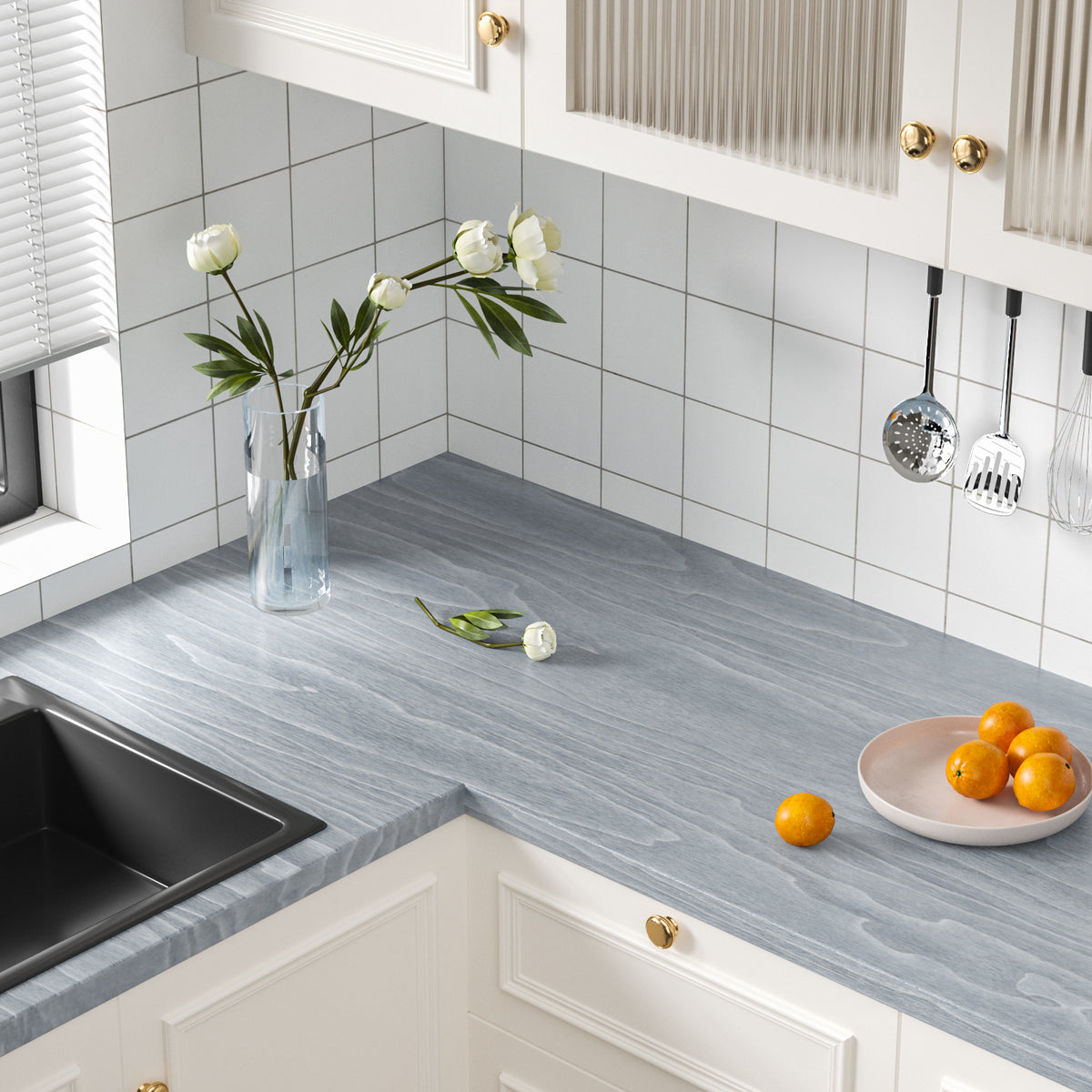 VEELIKE Thick Slate Blue Wood Contact Paper – Veelike