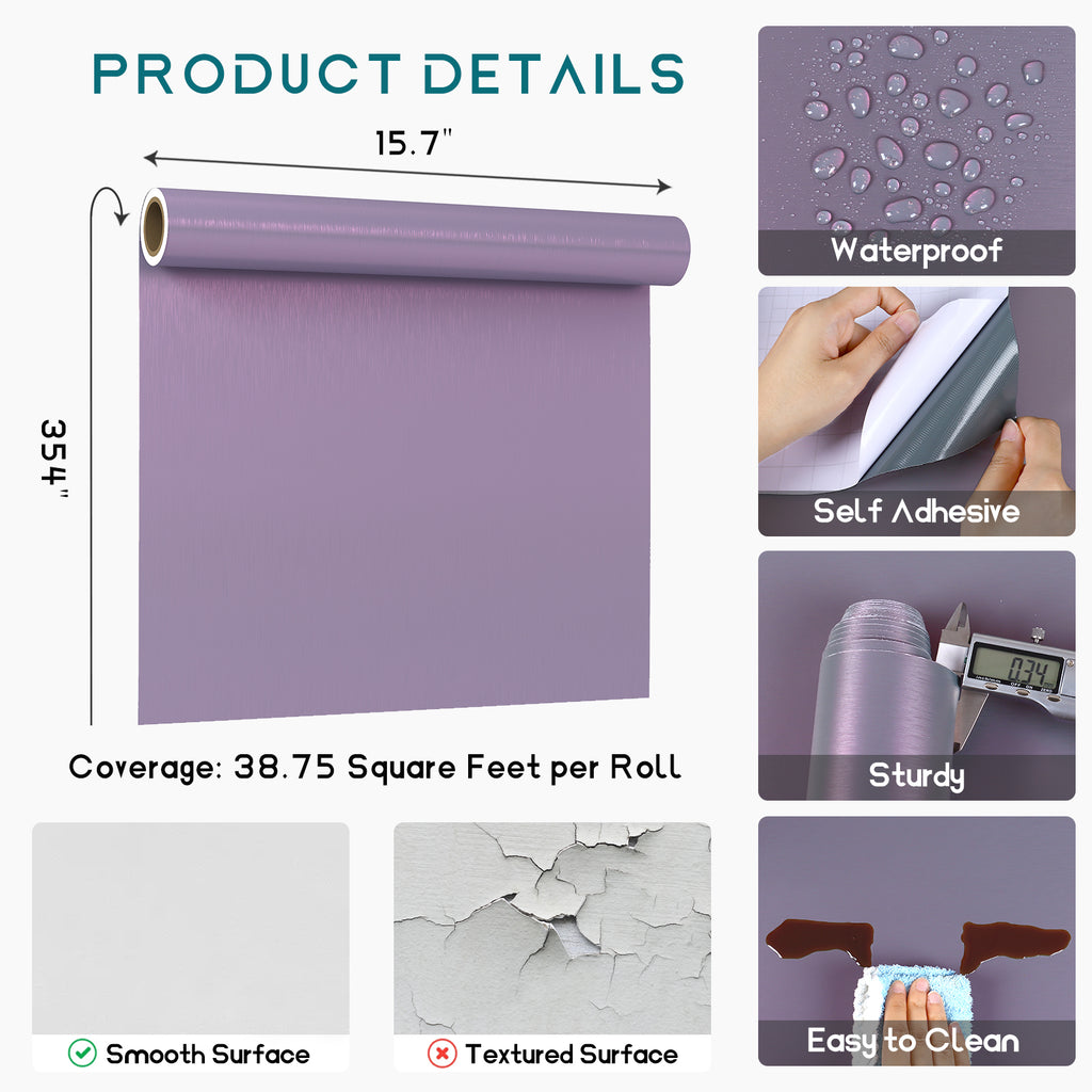 VEELIKE Lustre Purple Stainless Steel Contact Paper – Veelike