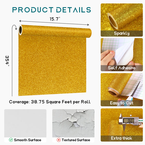 VEELIKE Gold Glitter Contact Paper – Veelike