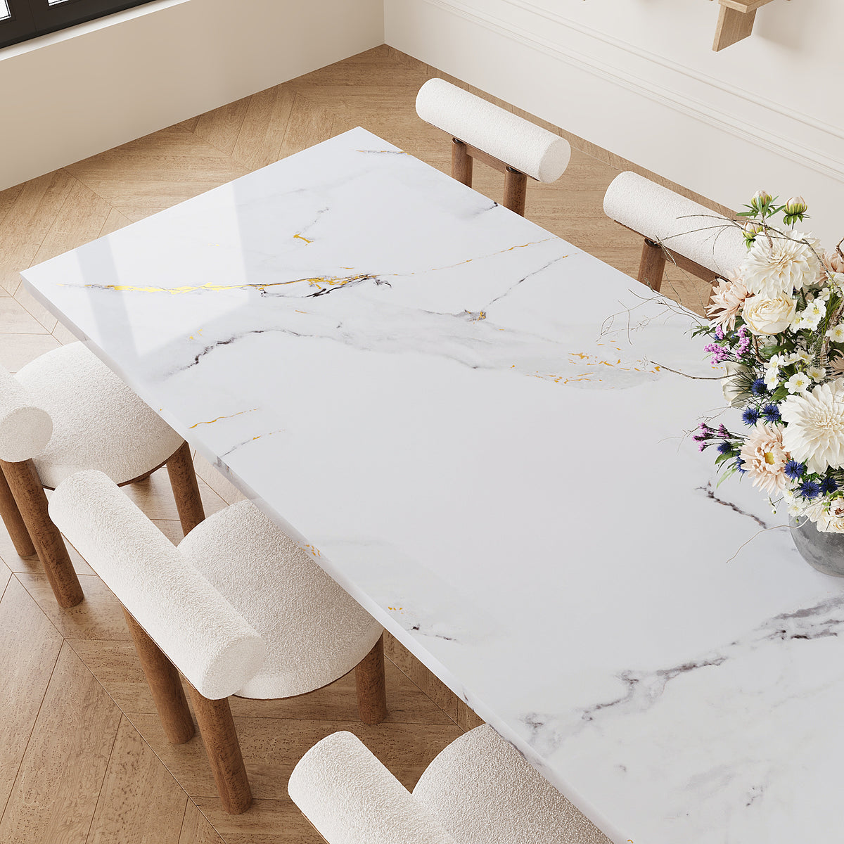 VEELIKE Glossy Gold White Marble Contact Paper – Veelike