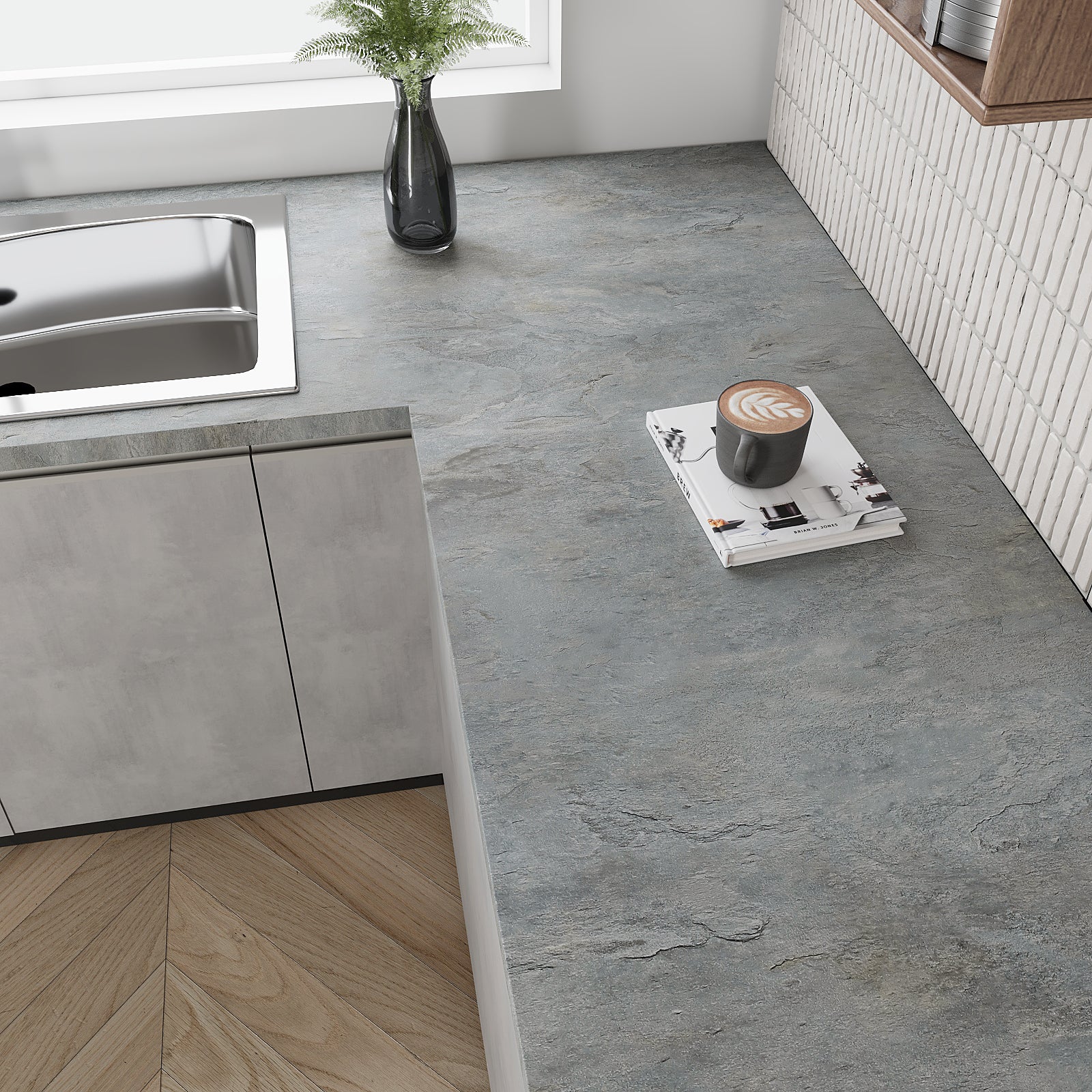 VEELIKE Slate Grey Concrete Wallpaper – Veelike