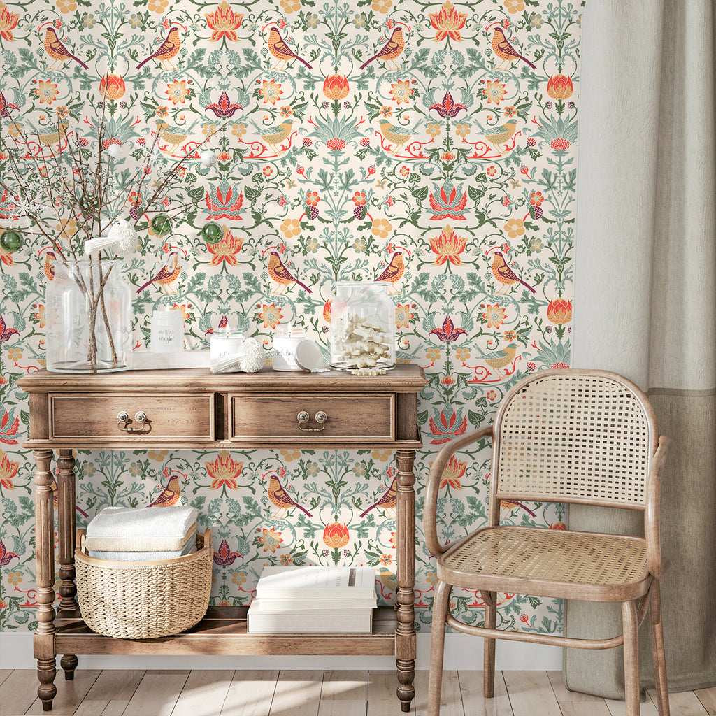 VEELIKE Vintage Strawberry Thief William Morris Wallpaper – Veelike