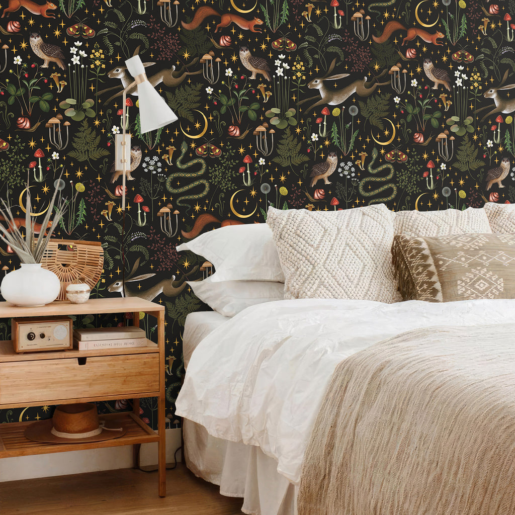 VEELIKE Black Fairy Forest Wallpaper – Veelike