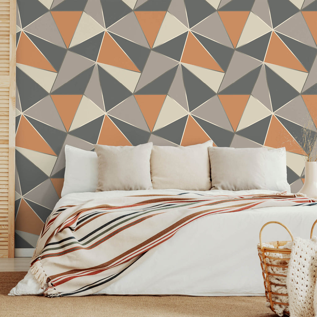VEELIKE Grey Apex Geometric Wallpaper – Veelike