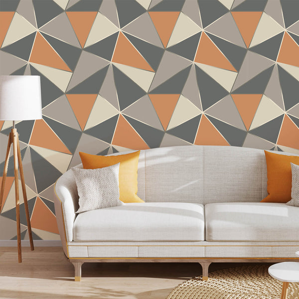 VEELIKE Grey Apex Geometric Wallpaper – Veelike