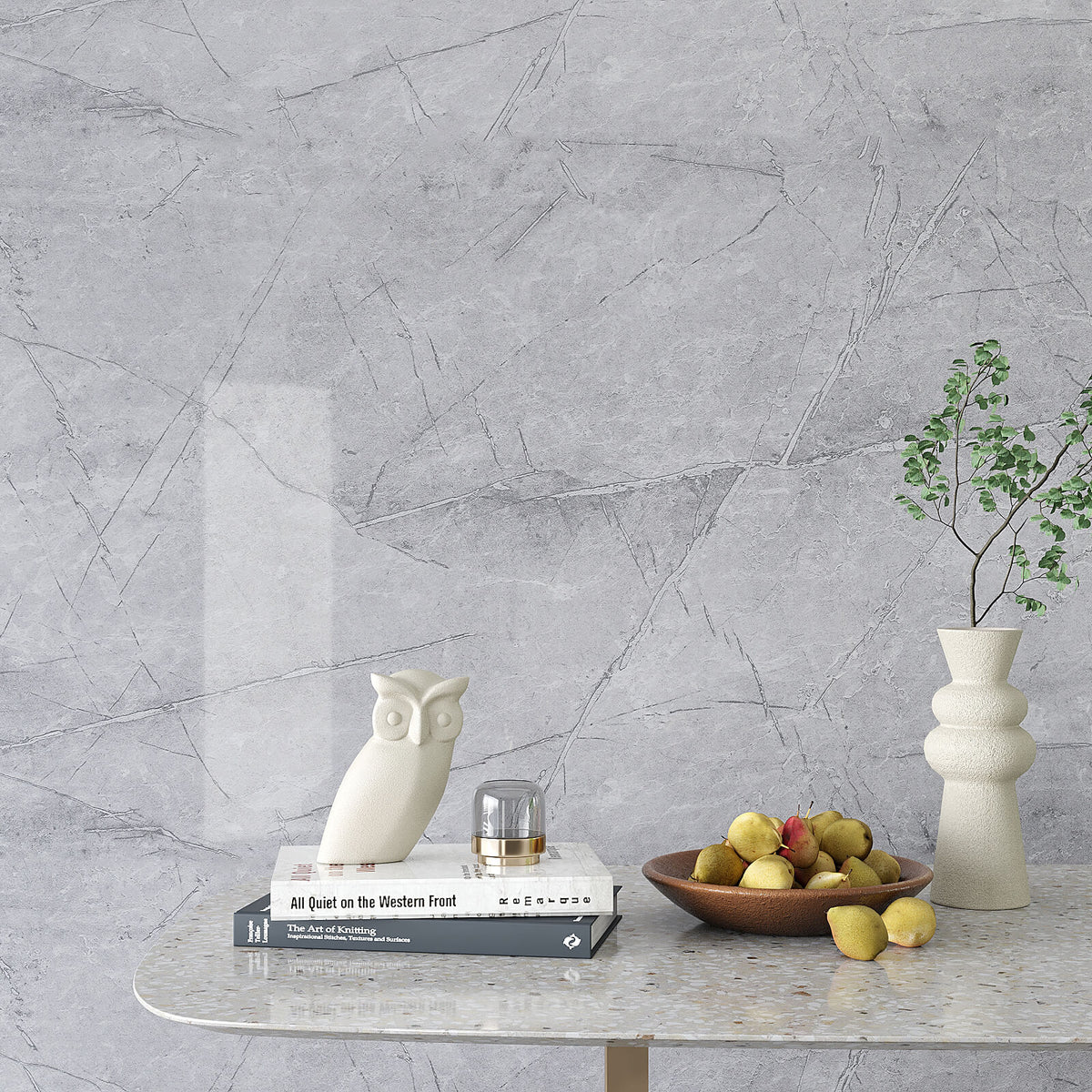VEELIKE Glossy Grey Marble Contact Paper – Veelike