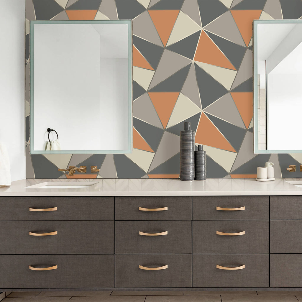 VEELIKE Grey Apex Geometric Wallpaper – Veelike