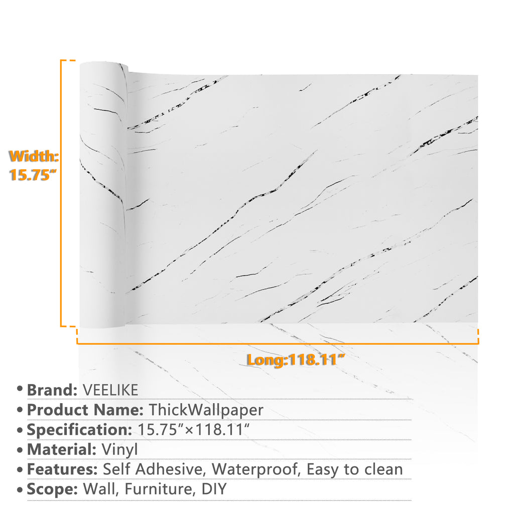 VEELIKE White Marble Contact Paper Extra Thick – Veelike