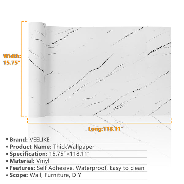 VEELIKE White Marble Contact Paper Extra Thick – Veelike
