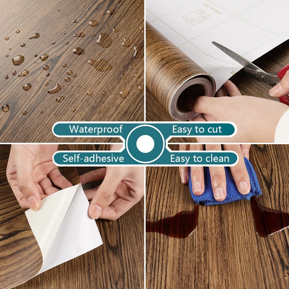 VEELIKE Rustic Brown Wood Grain Contact Paper – Veelike