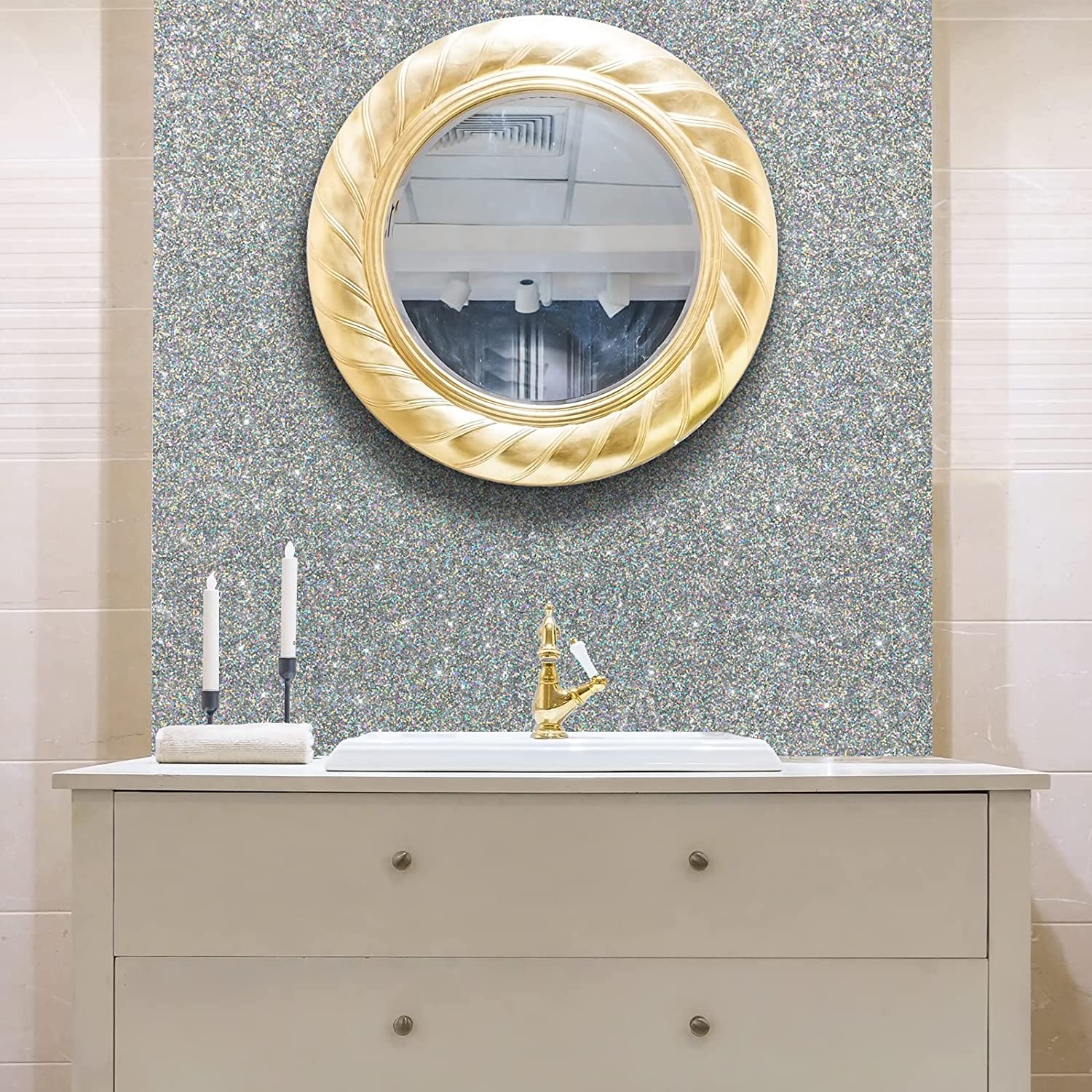 VEELIKE Silver Holographic Glitter Contact Paper – Veelike