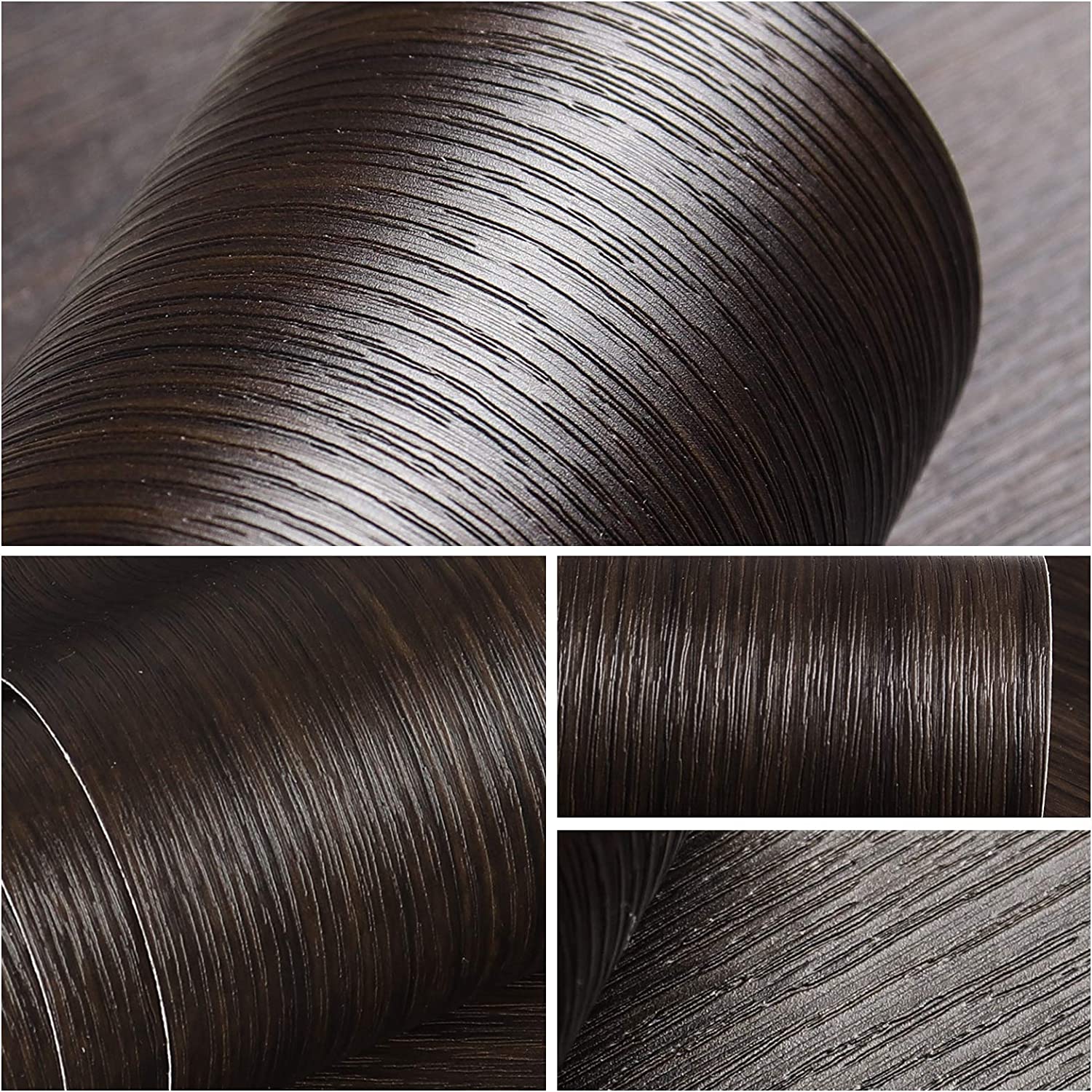 Dark Brown Wood Grain Contact Paper – Veelike