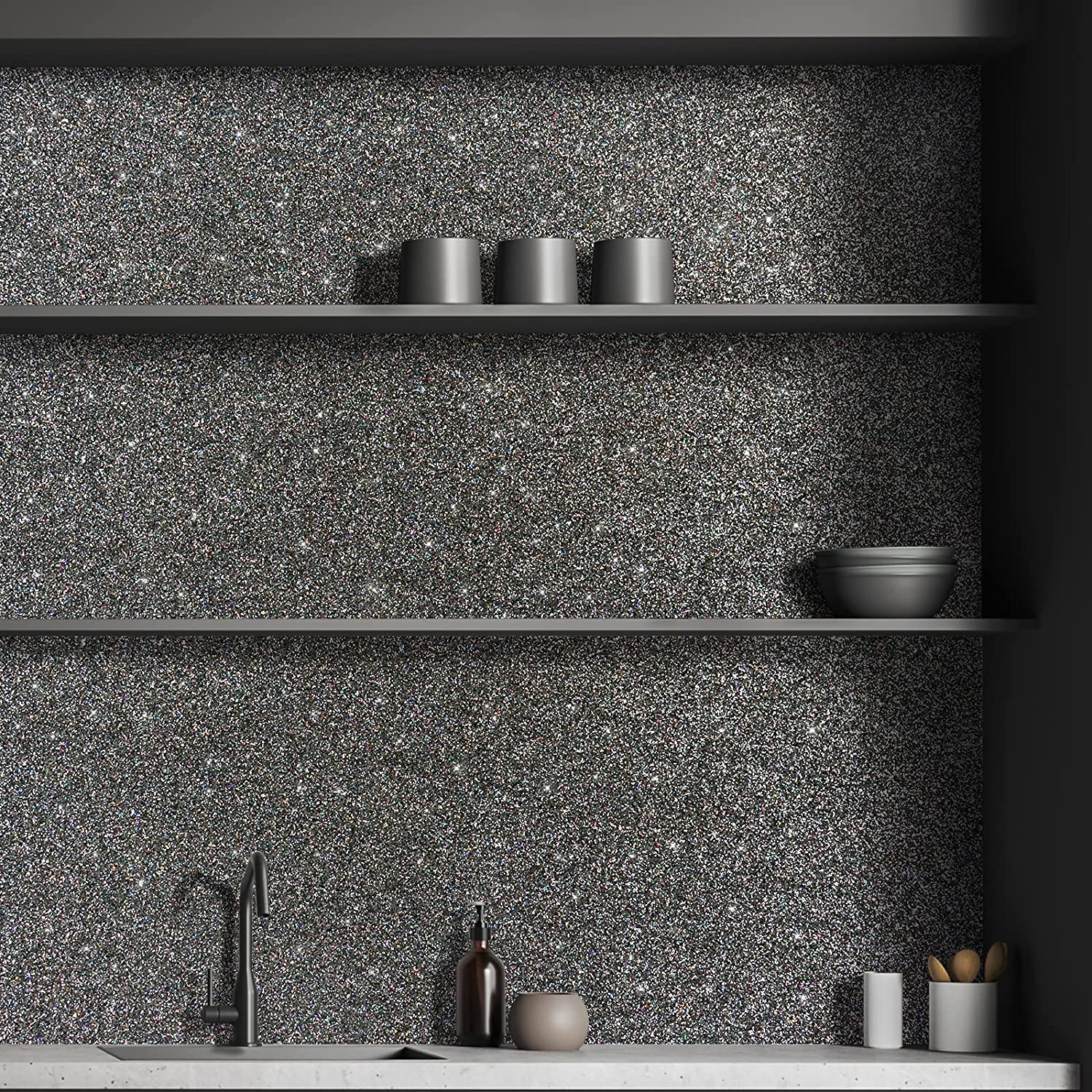 VEELIKE Grey Holographic Glitter Contact Paper – Veelike