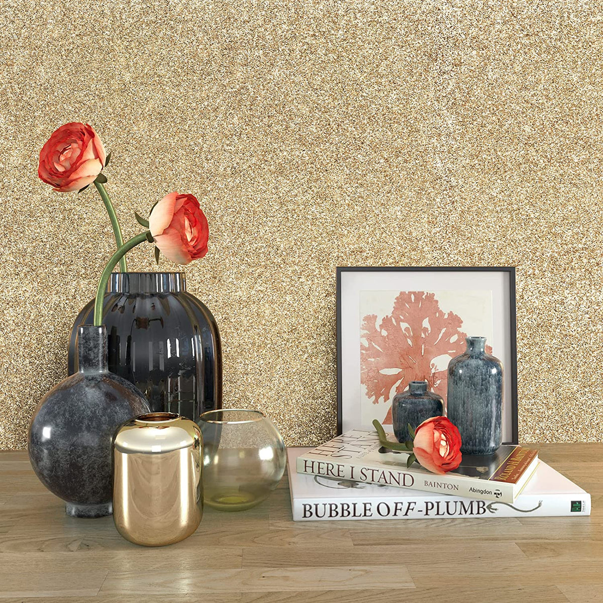 VEELIKE Champagne Gold Glitter Contact Paper – Veelike