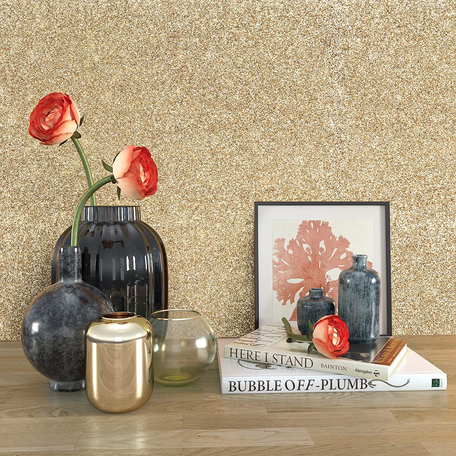 VEELIKE Champagne Gold Glitter Contact Paper – Veelike