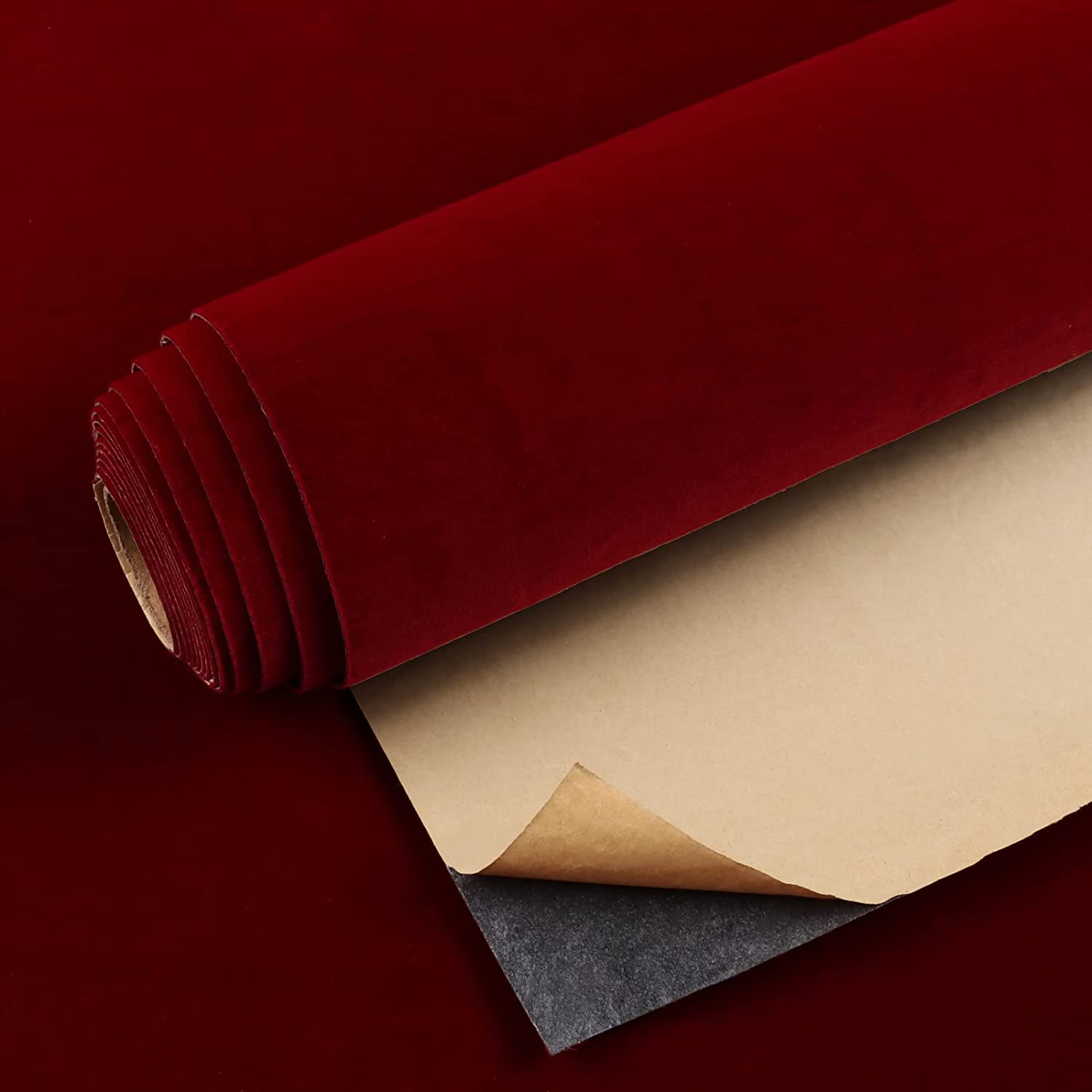 VEELIKE Self Adhesive Dark Red Velvet Flock Contact Paper – Veelike