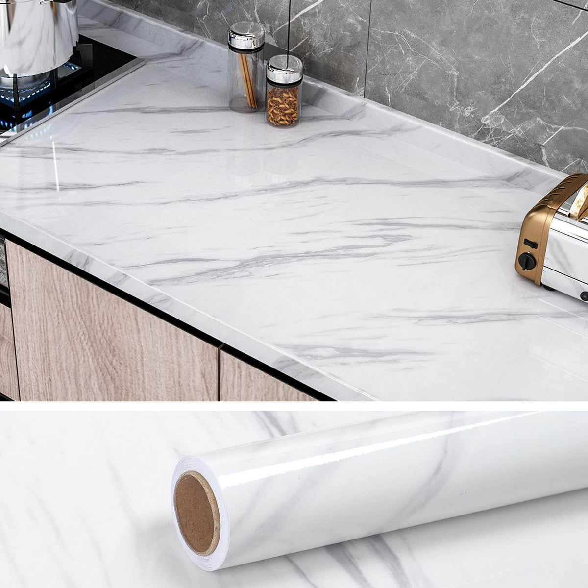 VEELIKE White Marble Contact Paper – Veelike